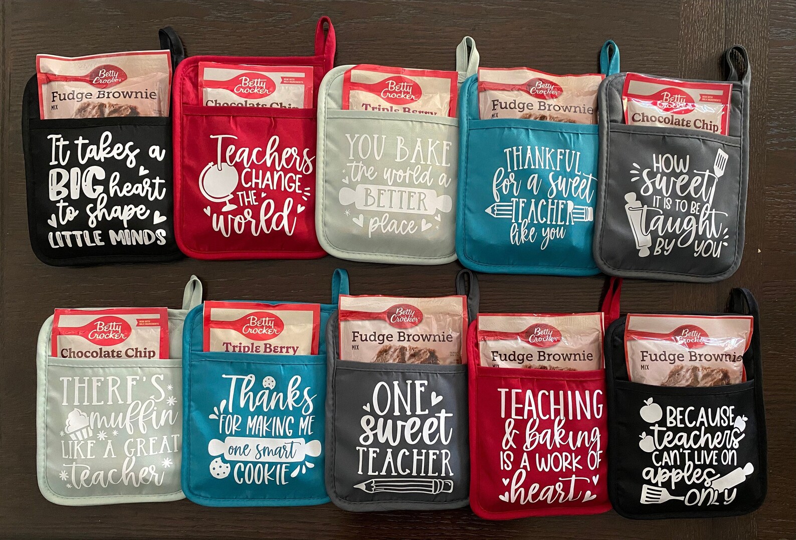 Teacher Gift Set, 3 Piece Gift Set, Potholder Gift Set, Teacher ...