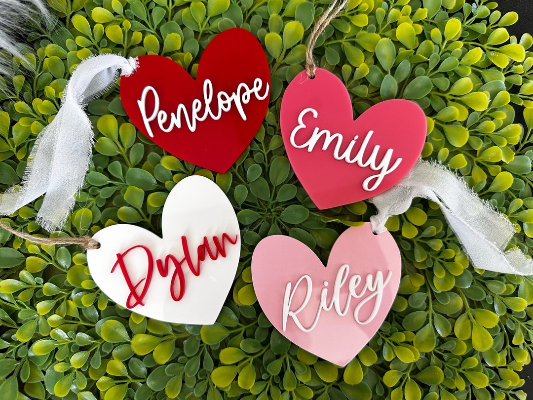 Valentine's Day Name Tags, Acrylic Name Labels, Valentine Gifts ...