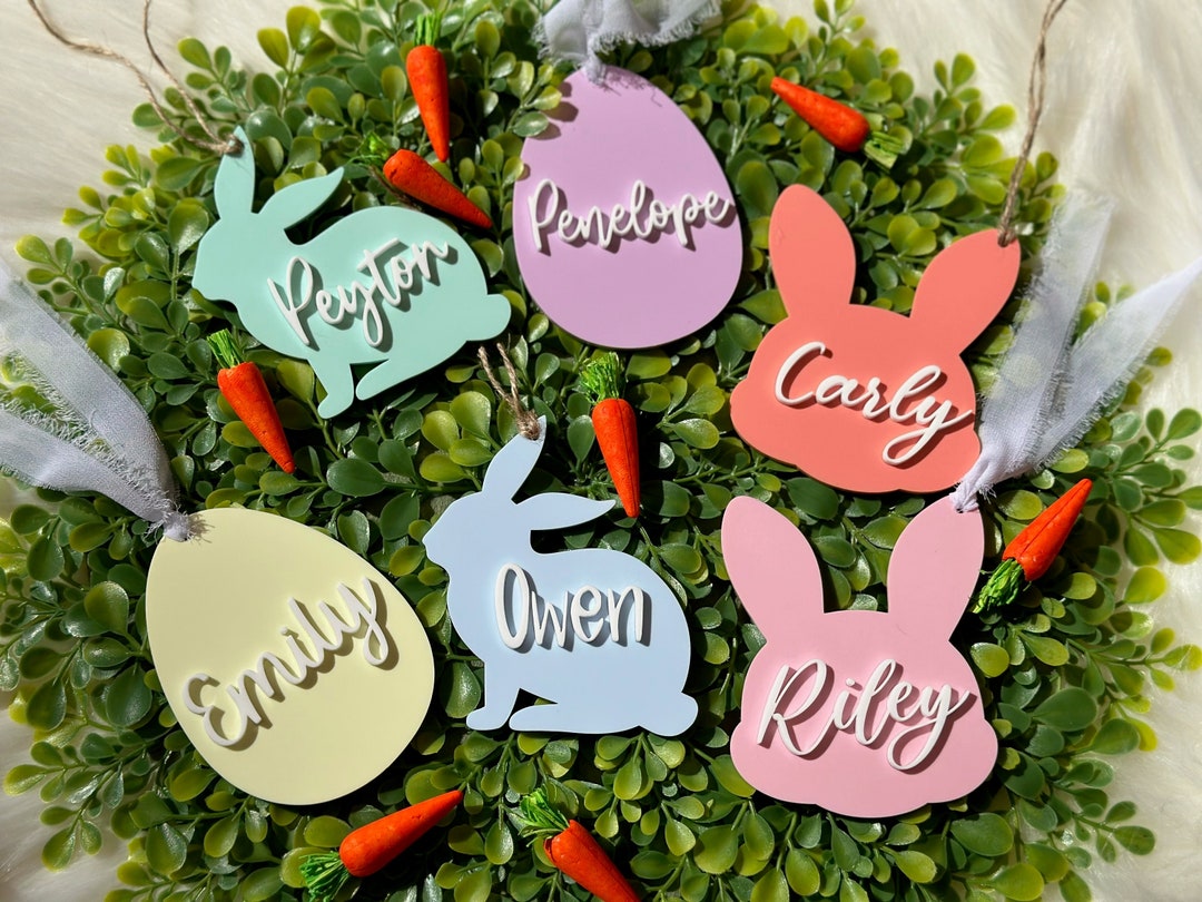 Easter Name Tags, Acrylic Name Labels, Easter Gifts, Personalized ...