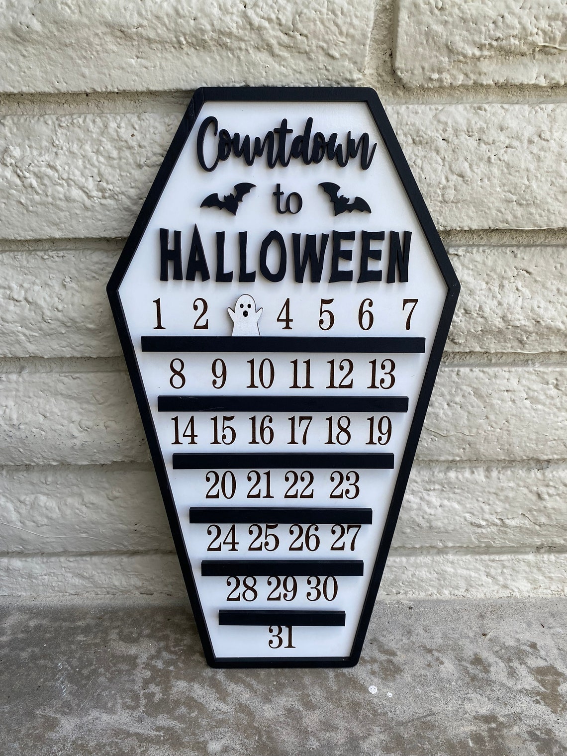 Countdown to Halloween Calendar With Moveable Ghost Halloween - Etsy