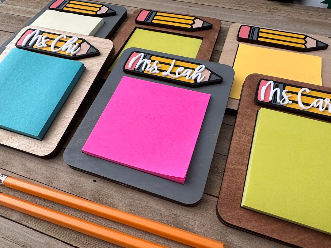 Personalized Teacher Gift, Personalized Teacher Sticky Note Holder ...