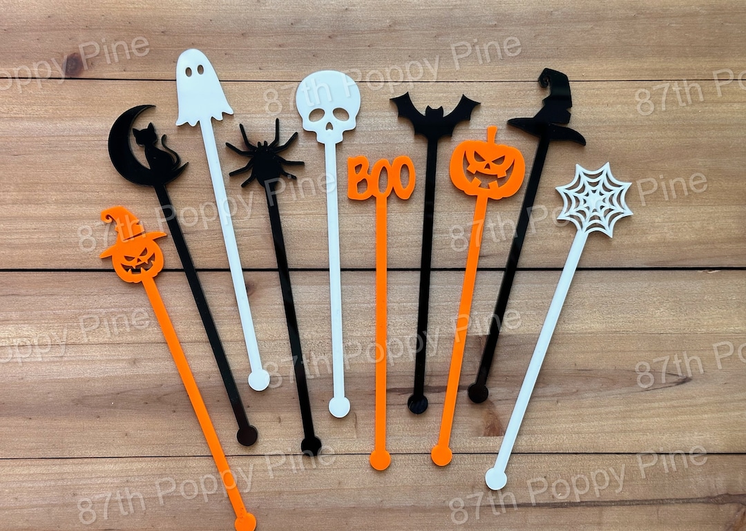 Halloween Drink Stir Sticks, Halloween Party Decor, Halloween Drink ...