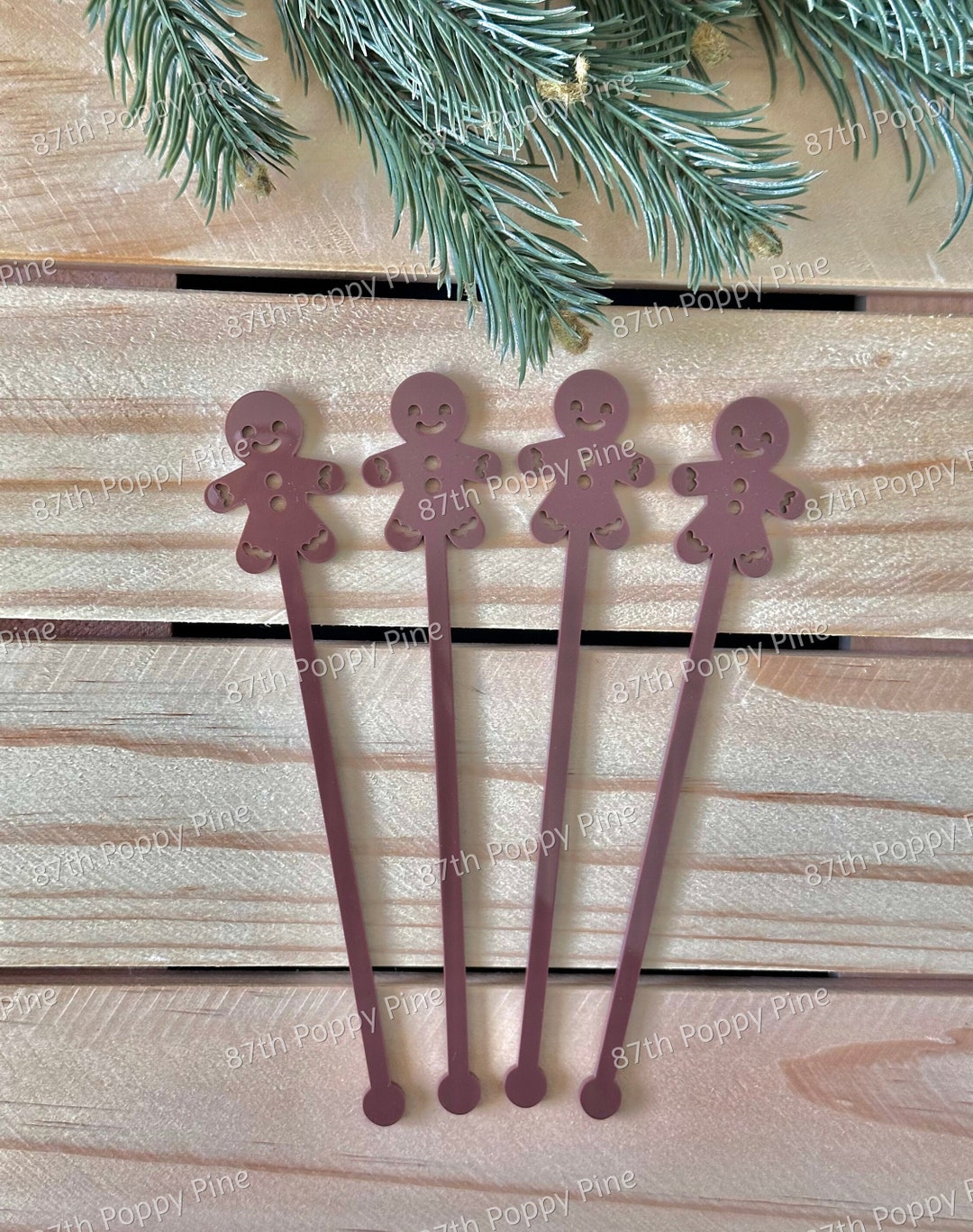 Gingerbread Man Stir Sticks, Christmas Stir Sticks, Christmas Barware ...