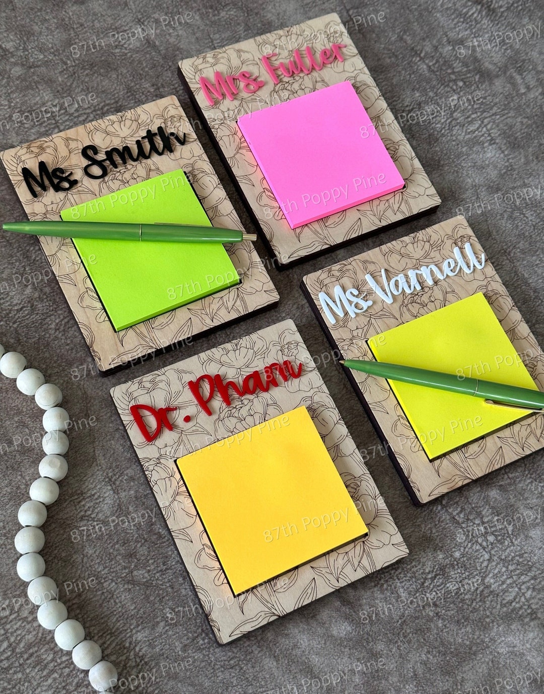 Personalized Teacher Gift, Personalized Teacher Sticky Note Holder ...