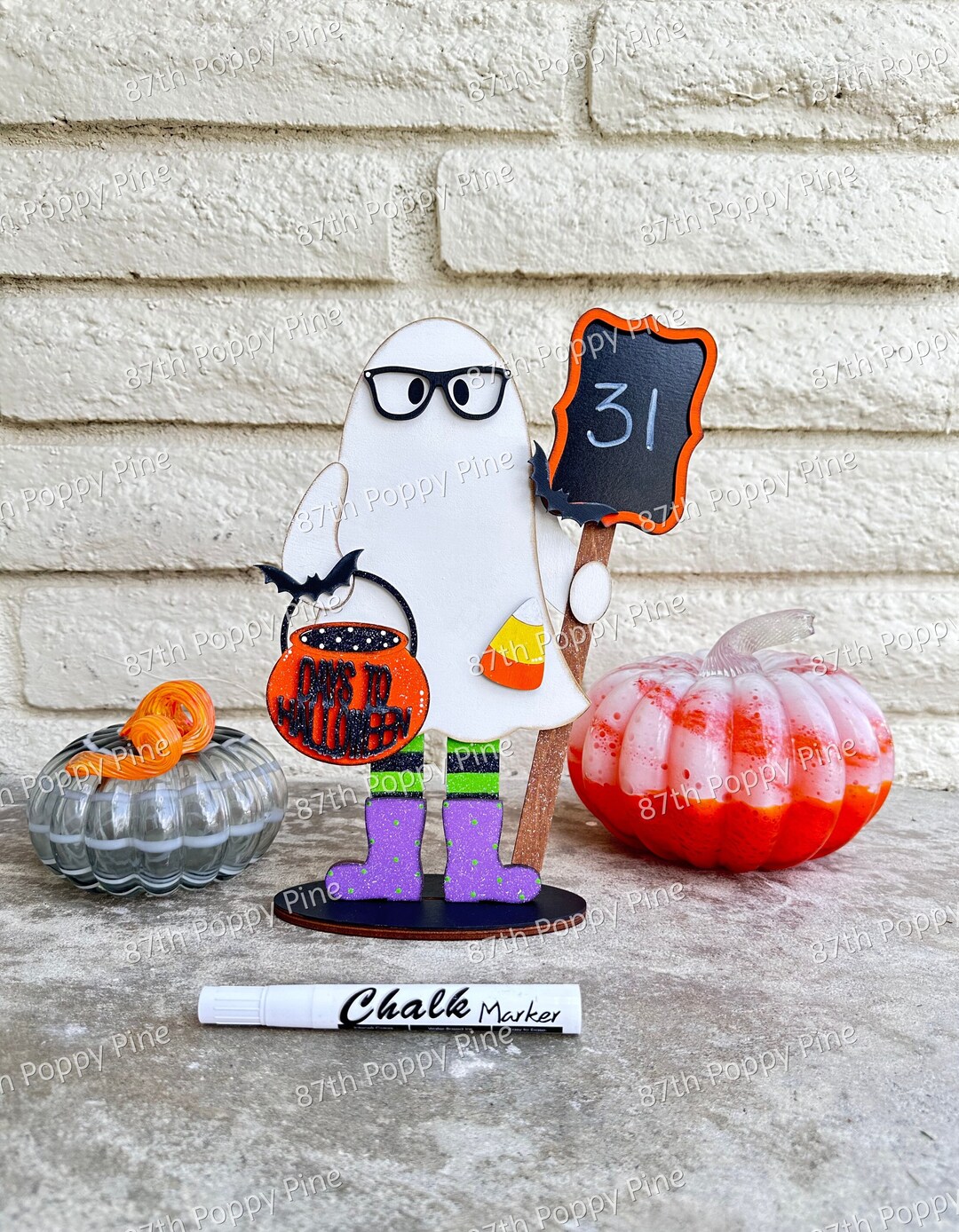 Halloween Ghost Chalkboard Countdown, Countdown to Halloween Calendar ...