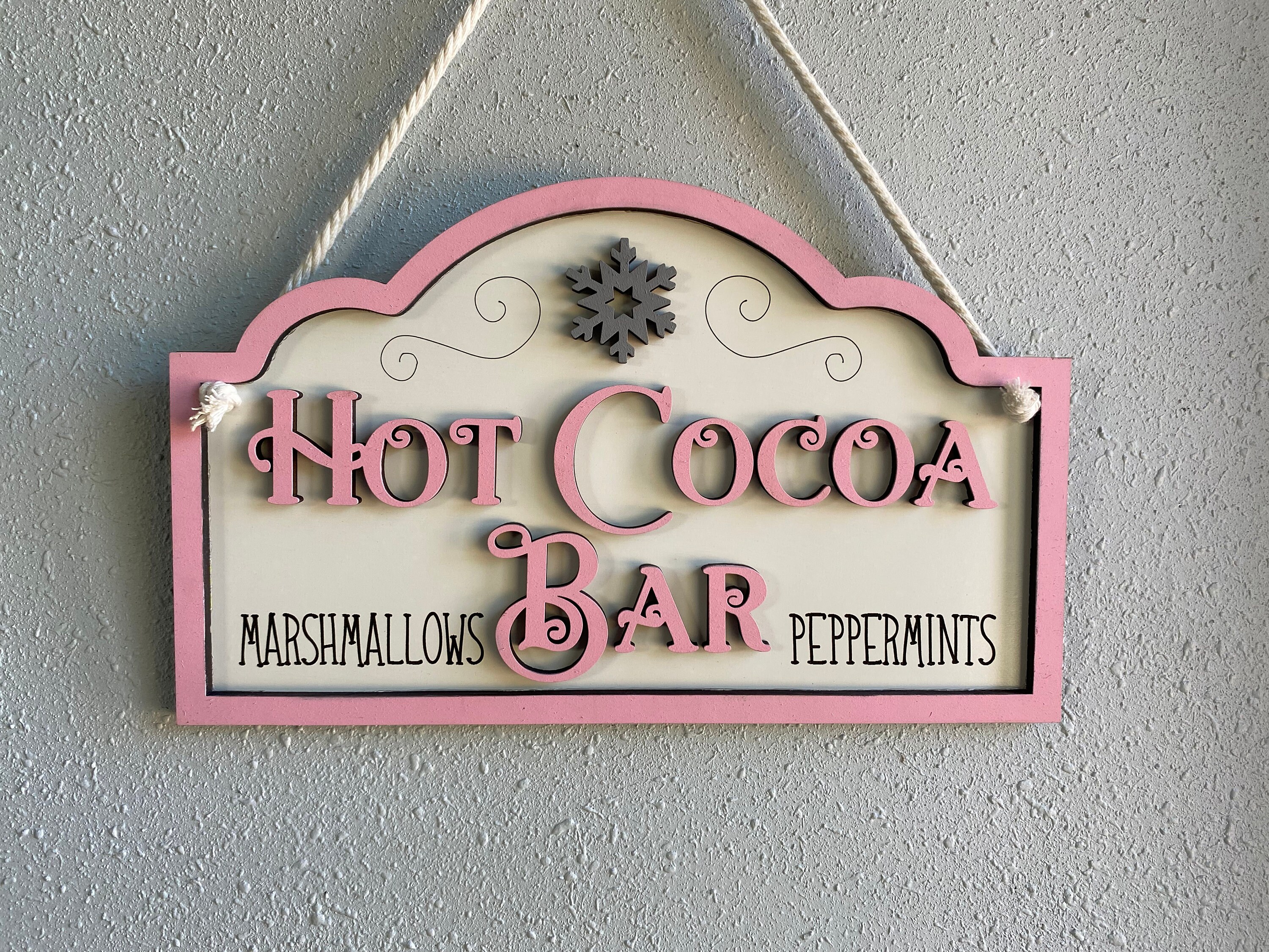 Pink Hot Cocoa Bar Sign, Hot Cocoa Station, Hot Chocolate Bar Sign, Hot ...