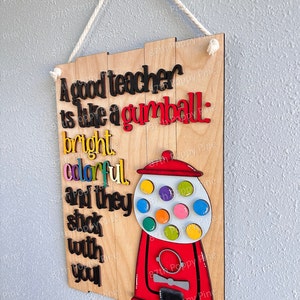 Teacher Classroom Gumball Sign, Teacher Door Hanger, End of Year ...