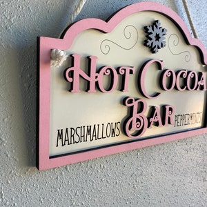 Pink Hot Cocoa Bar Sign, Hot Cocoa Station, Hot Chocolate Bar Sign, Hot ...