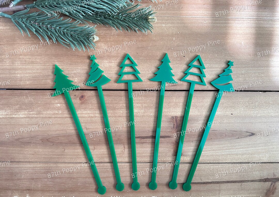 Christmas Tree Stir Sticks, Christmas Stir Sticks, Christmas Barware ...