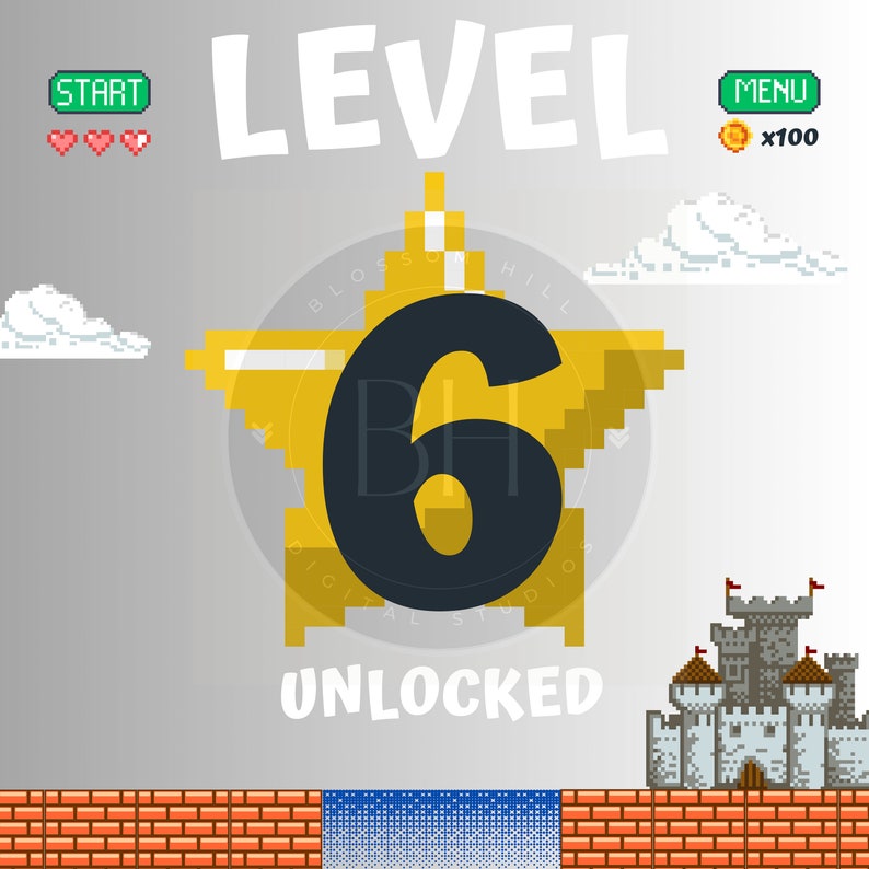 Level 6 Unlocked Birthday Gamer SVG: Kids 6th Birthday (digital Files ...