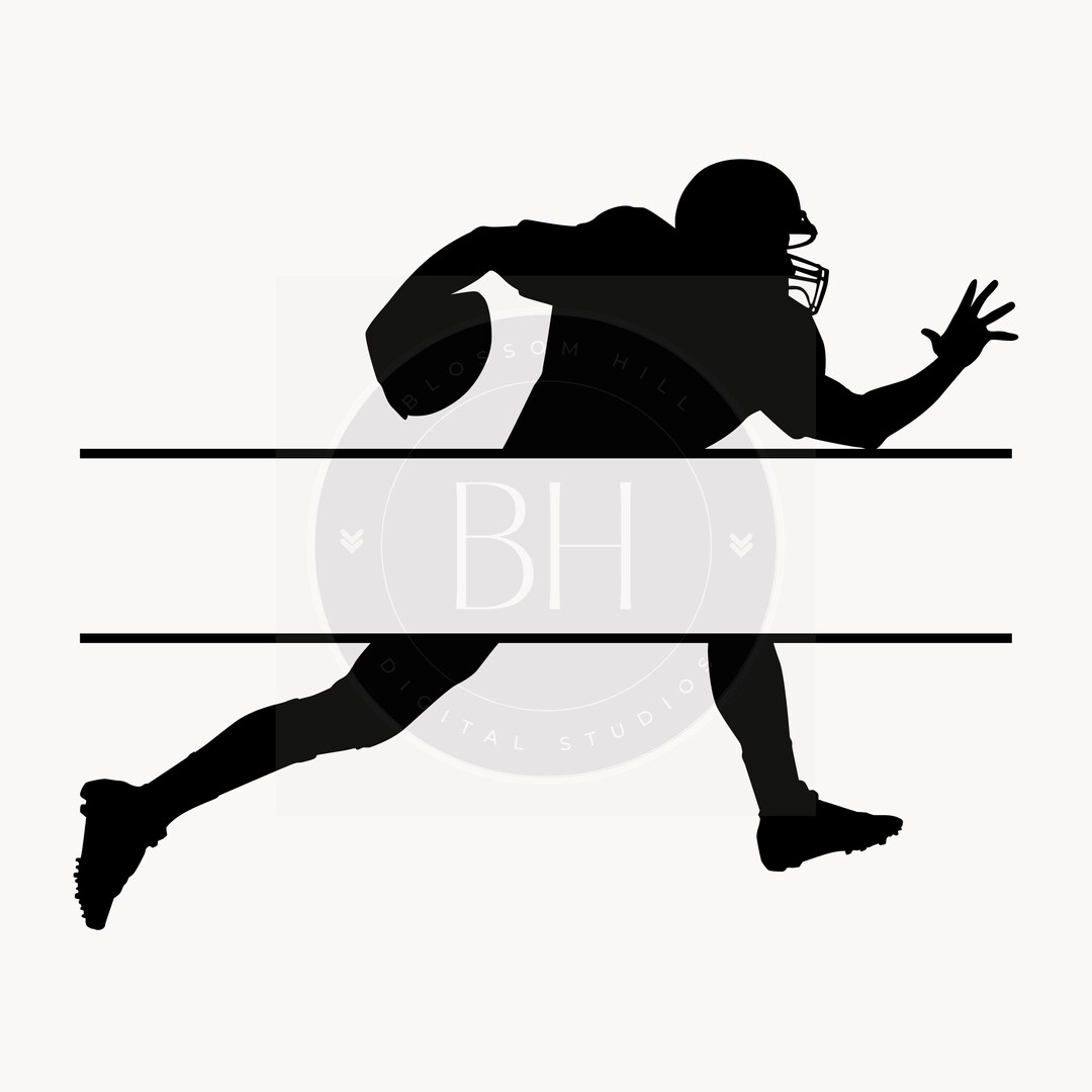 Sports Clipart: Black Outline Split Football Player Name Frame With ...