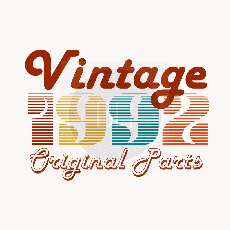 Vintage 1992 Birthday Design SVG PNG (digital Download) - Etsy