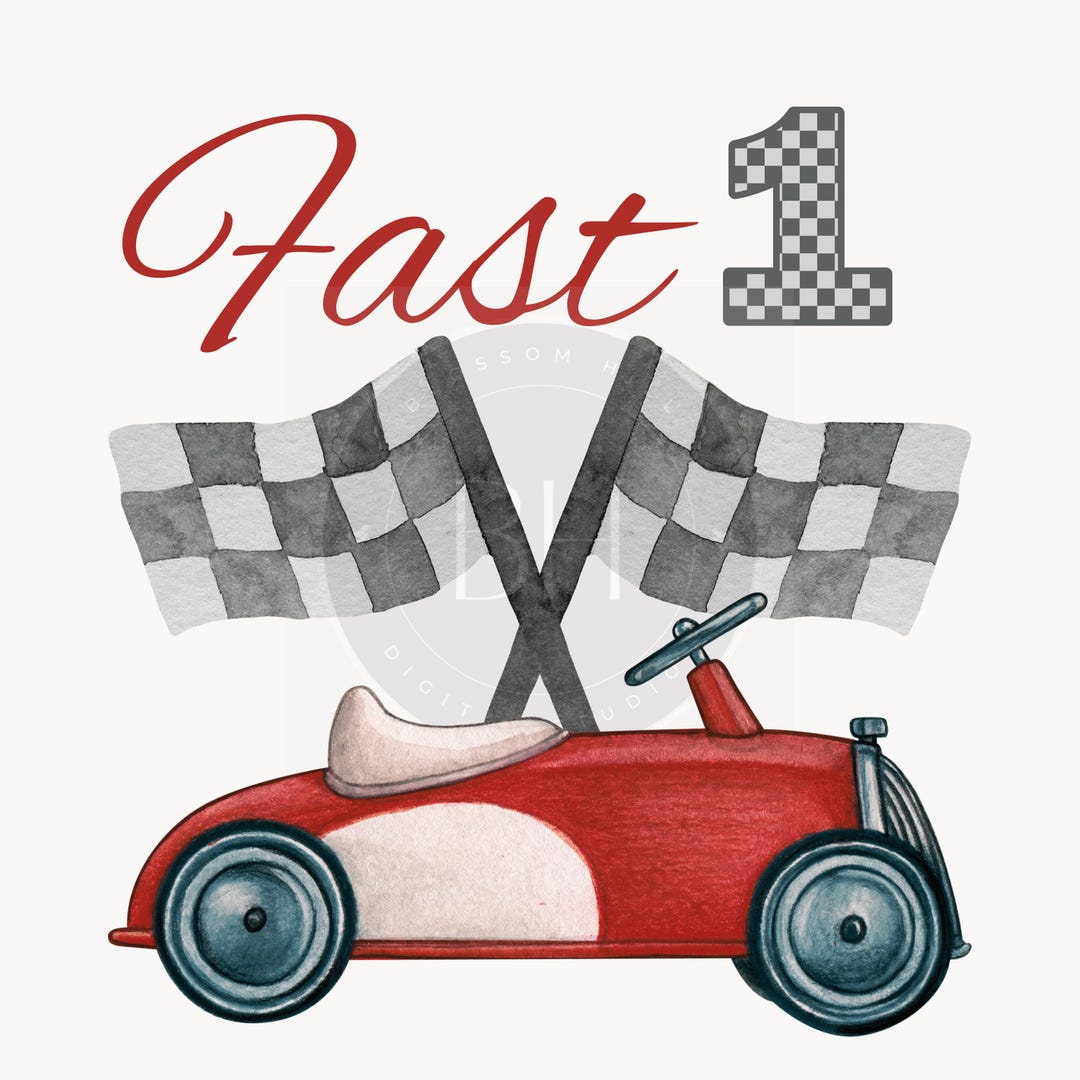 Fast One Birthday PNG: Vintage Race Car, 1st Birthday (digital Download ...