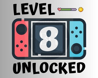 Level 8 Unlocked Birthday Svg, 8th Birthday Boy Gamer Svg, 8 Years Old ...