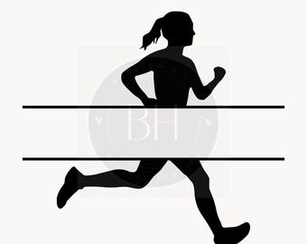Winged Running Shoe Clipart: Black Outline Name Frame (digital Download ...