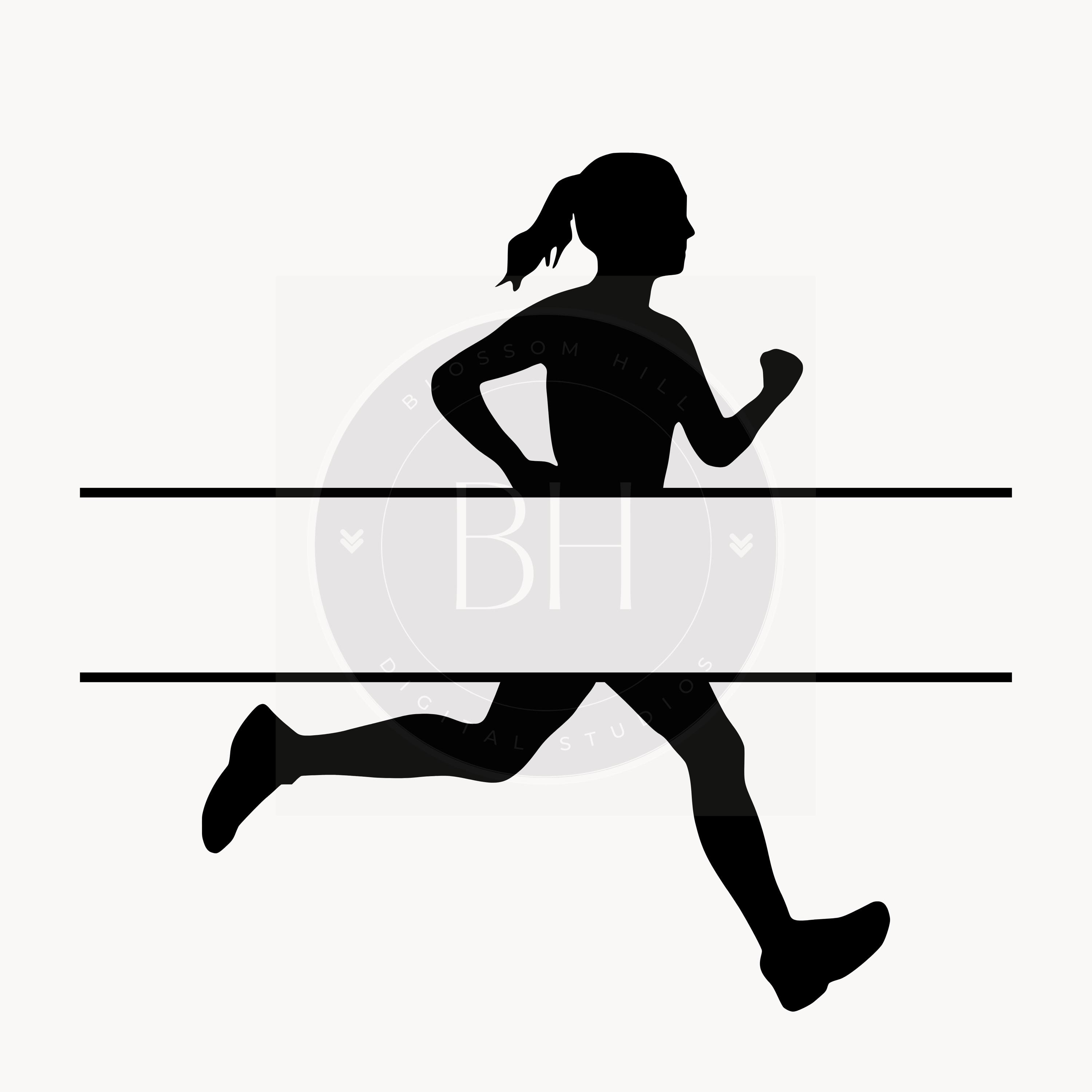 Female Runner Silhouette Finish Line