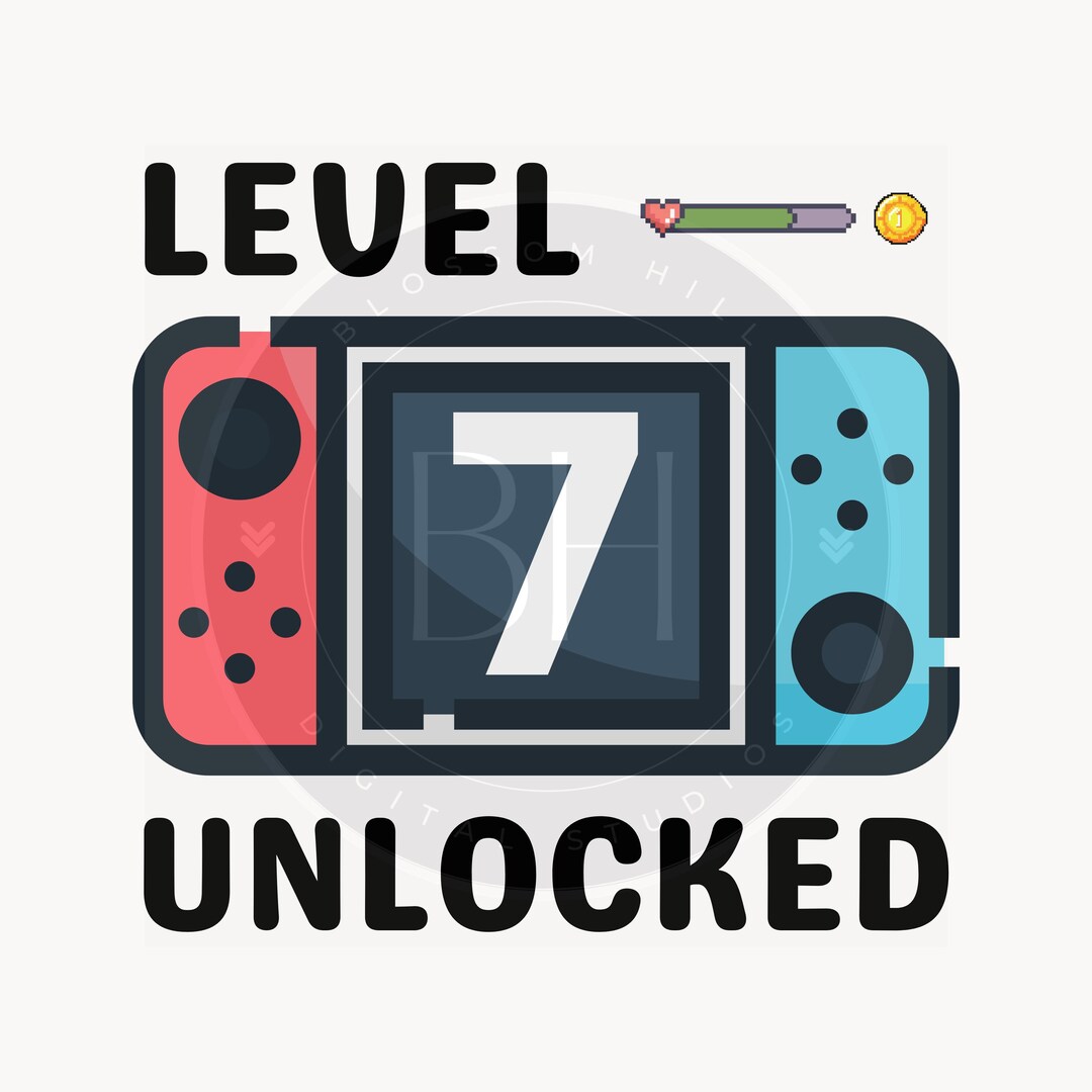 Level 7 Unlocked Birthday SVG: Gamer Kid Shirt Design (digital File) - Etsy