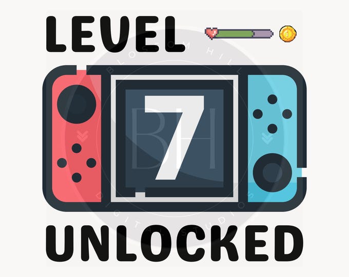 Level 7 Unlocked Birthday SVG: Gamer Kid Shirt Design (digital File) - Etsy