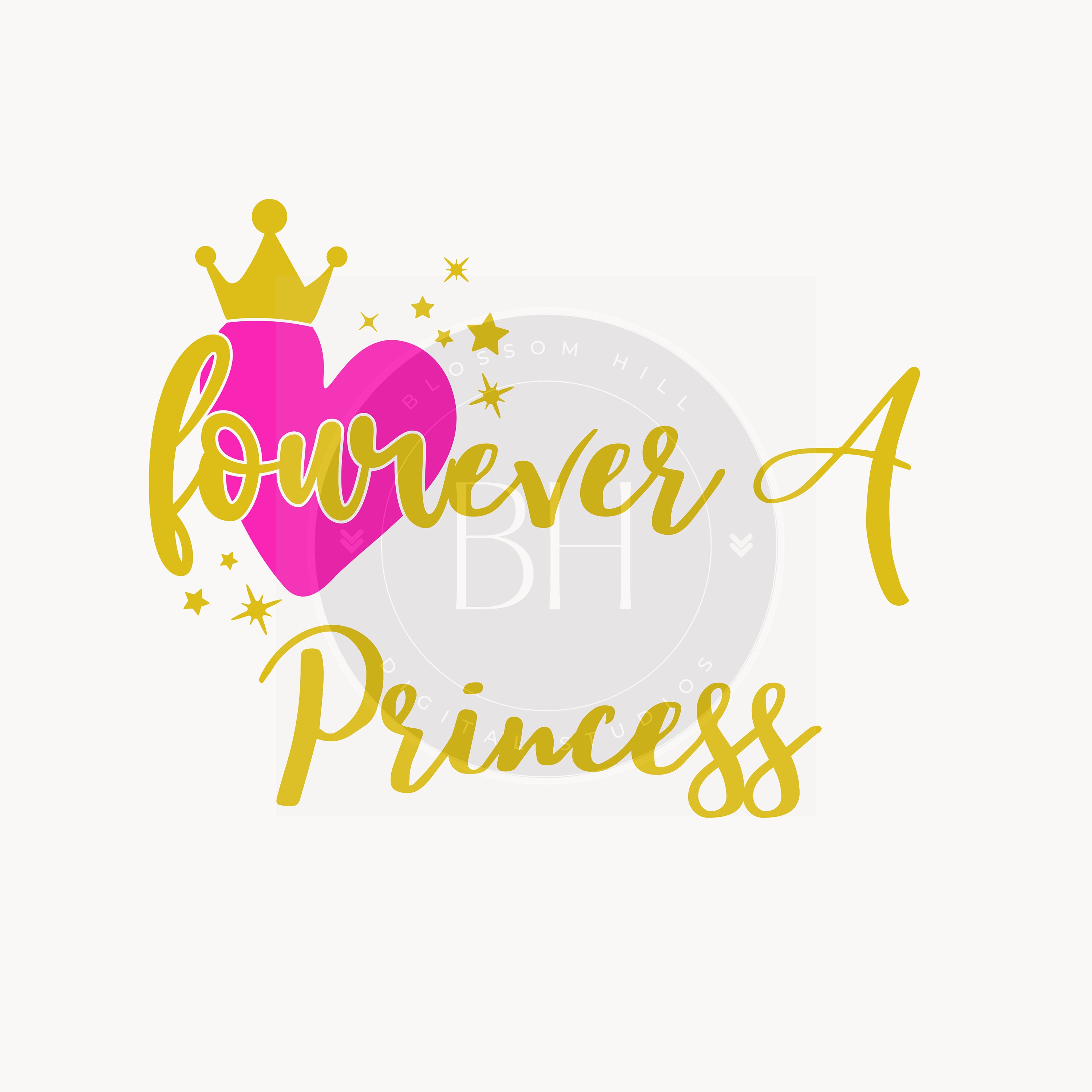 Fourever A Princess 4th Birthday Design, Girls 4th Birthday, 4ever A ...