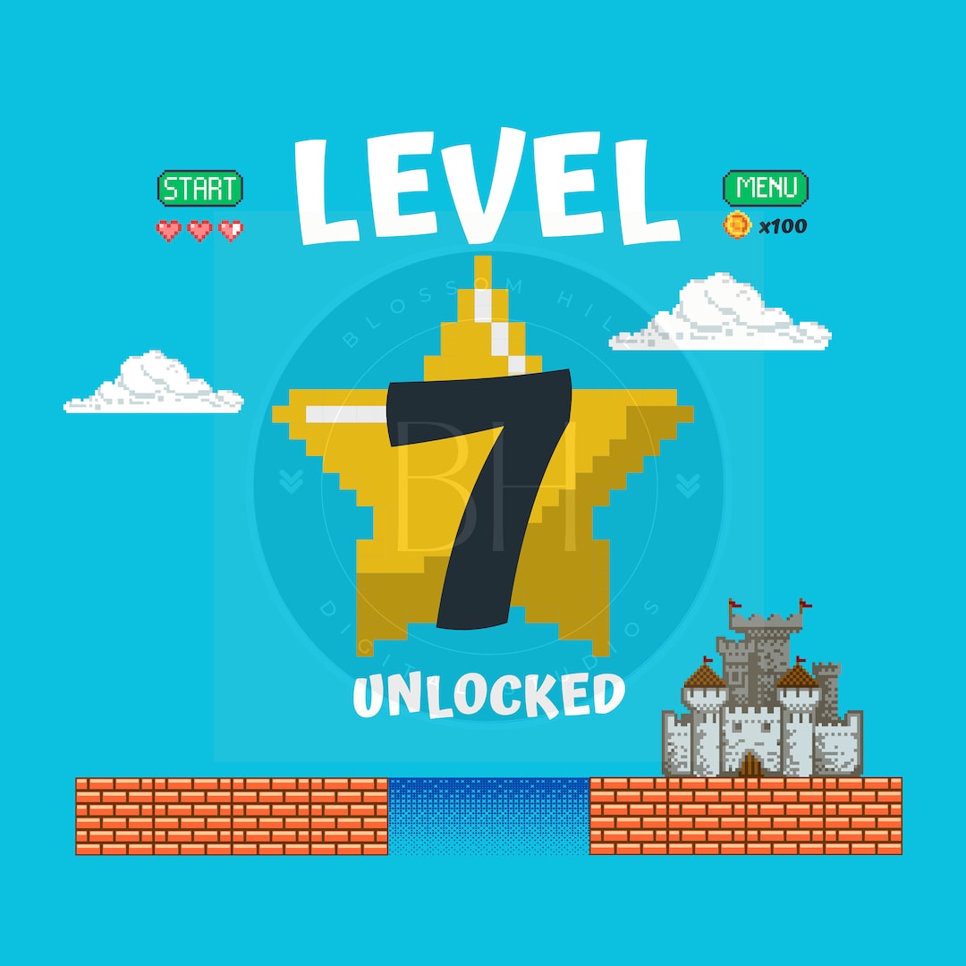 Level 7 Unlocked Birthday SVG: Gamer 7th Birthday (digital Files) - Etsy
