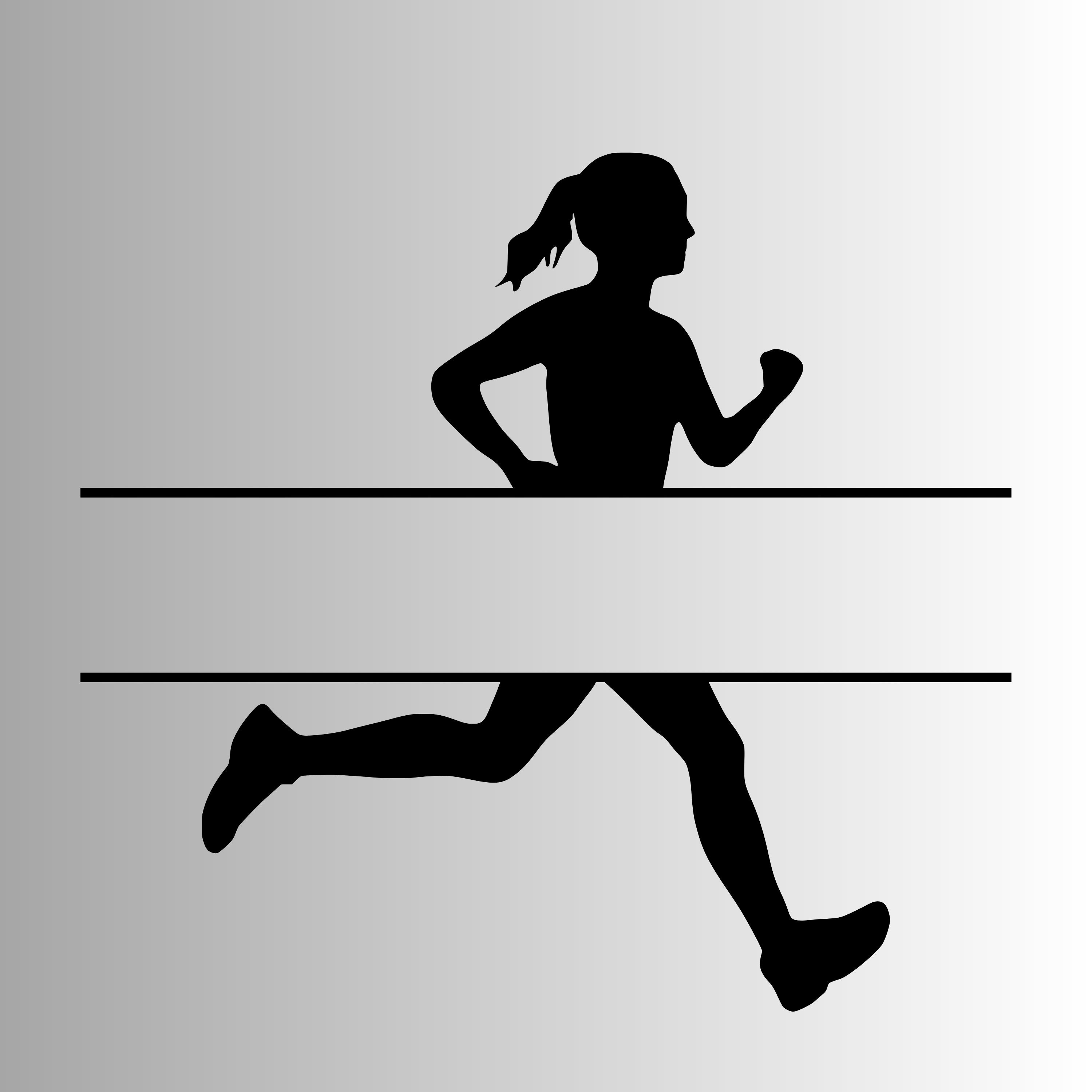 Female Runner Silhouette Finish Line