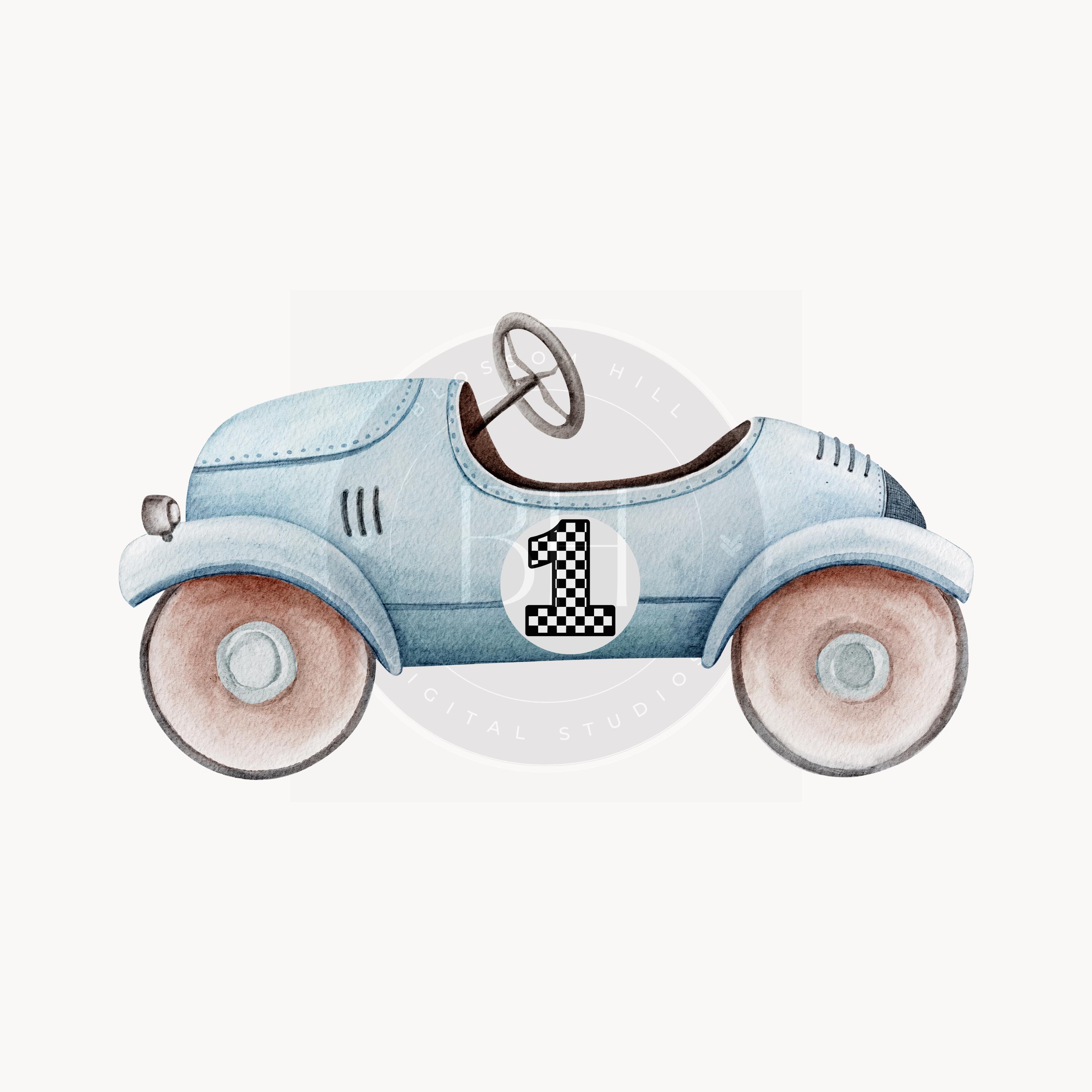 Fast One Birthday PNG, Vintage Race Car, First 1st Birthday Invite ...