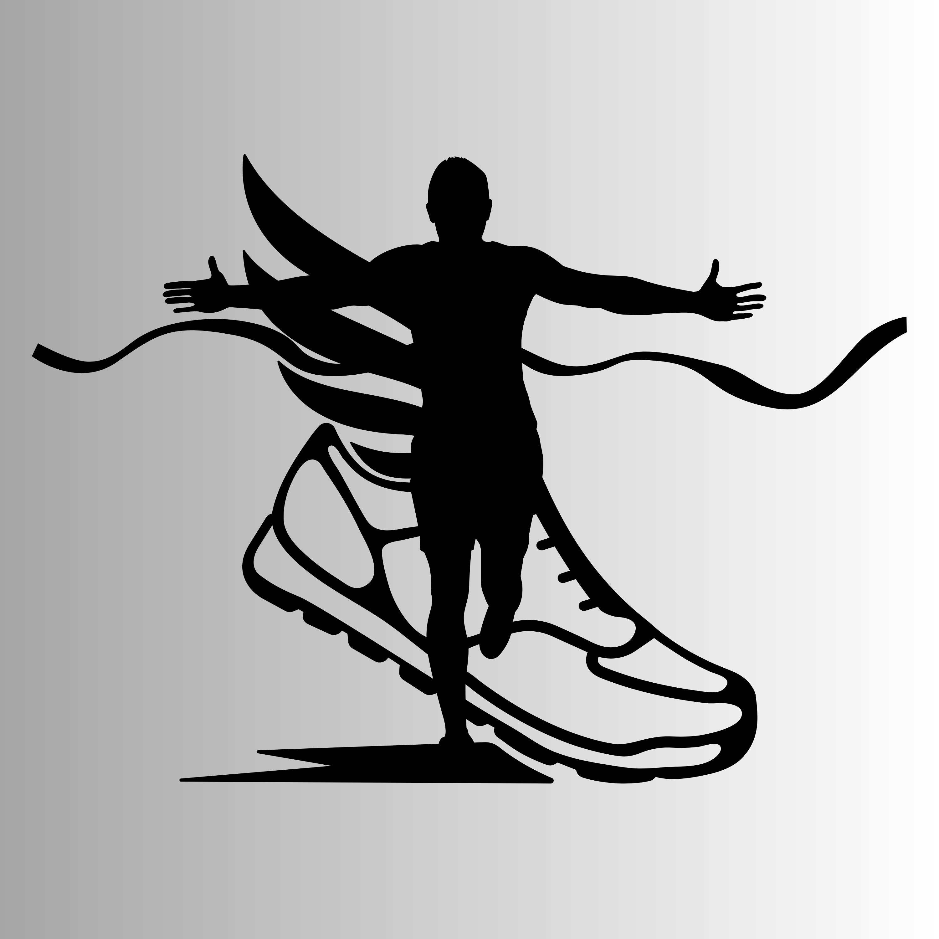 Sports Clipart: Male Runner Contour Digital Download SVG & PNG, Track ...