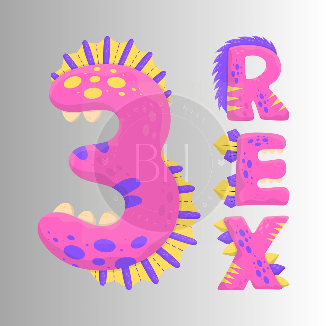 3rd Dinosaur Birthday Invite, Three Rex PNG, Dino Birthday, 3 Rex ...