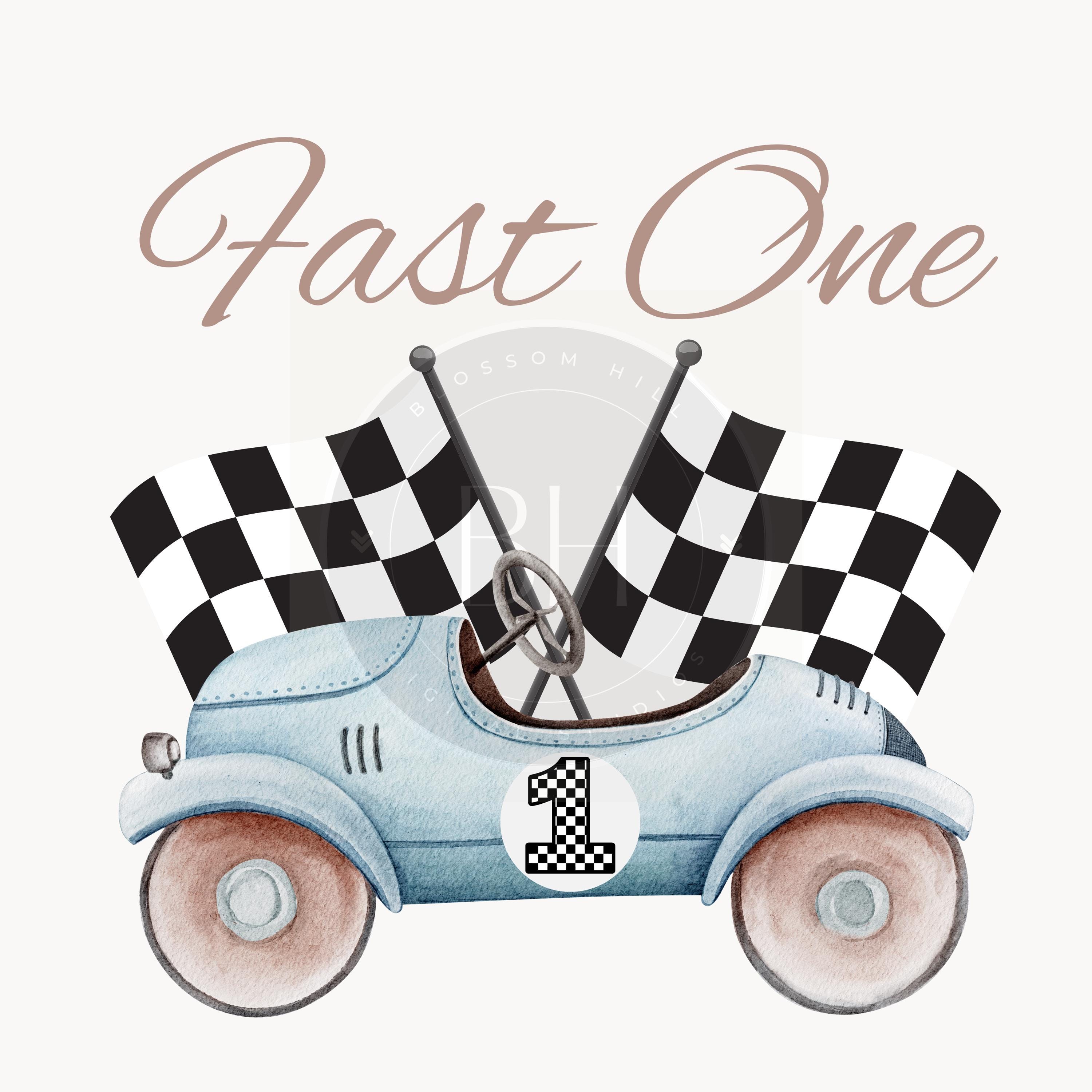 Vintage Race Car 1st Birthday PNG: Fast One Design (digital Download ...