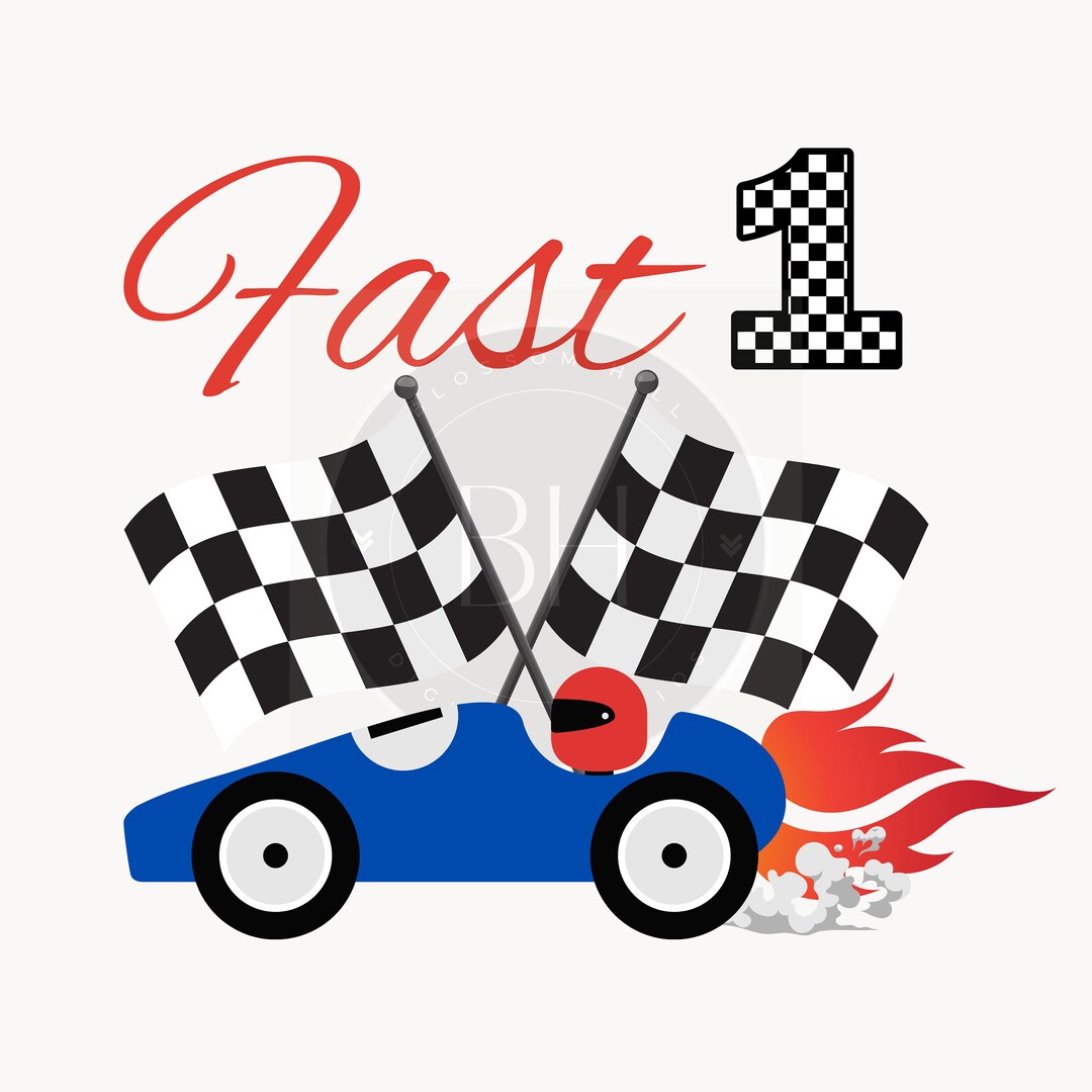Fast One Birthday PNG, Cute Race Car, First 1st Birthday Invite ...