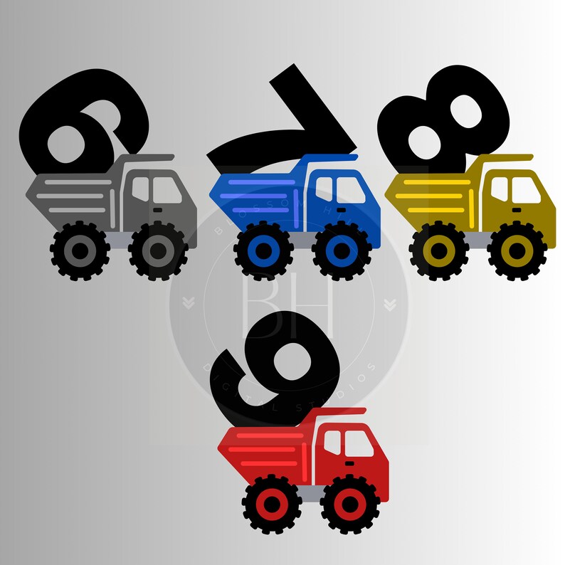 Numbered Dump Trucks PNG, Learning to Count Dump Trucks, Count by ...