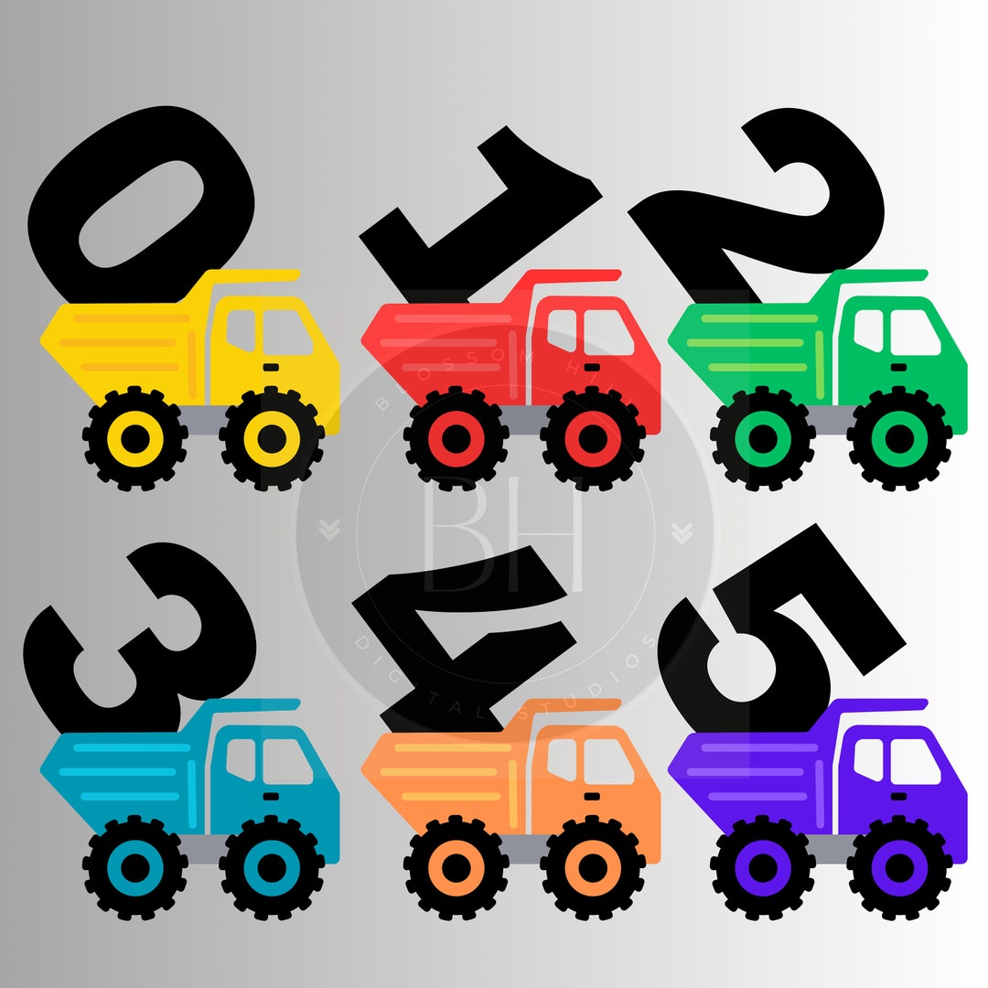 Numbered Dump Trucks PNG, Learning to Count Dump Trucks, Count by ...