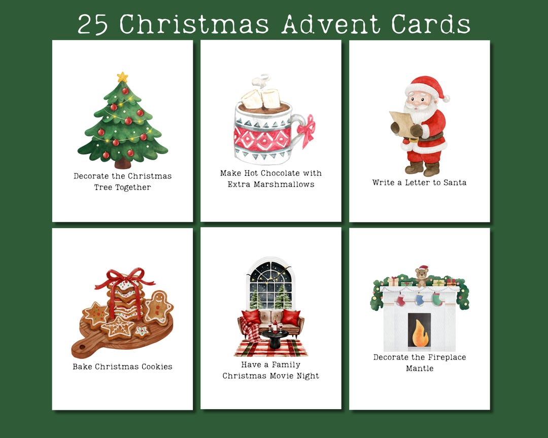 25 Printable Advent Activity Cards for Kids - Etsy Canada