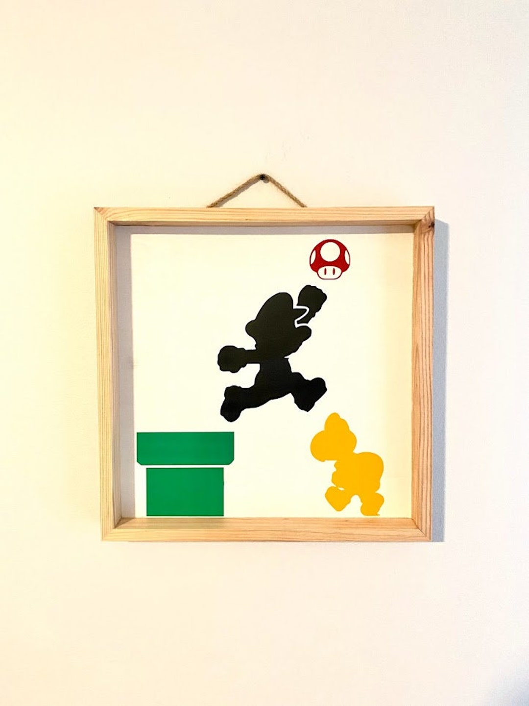 Super Mario Themed Framed Wooden Wall Art Décor for Boys - Etsy