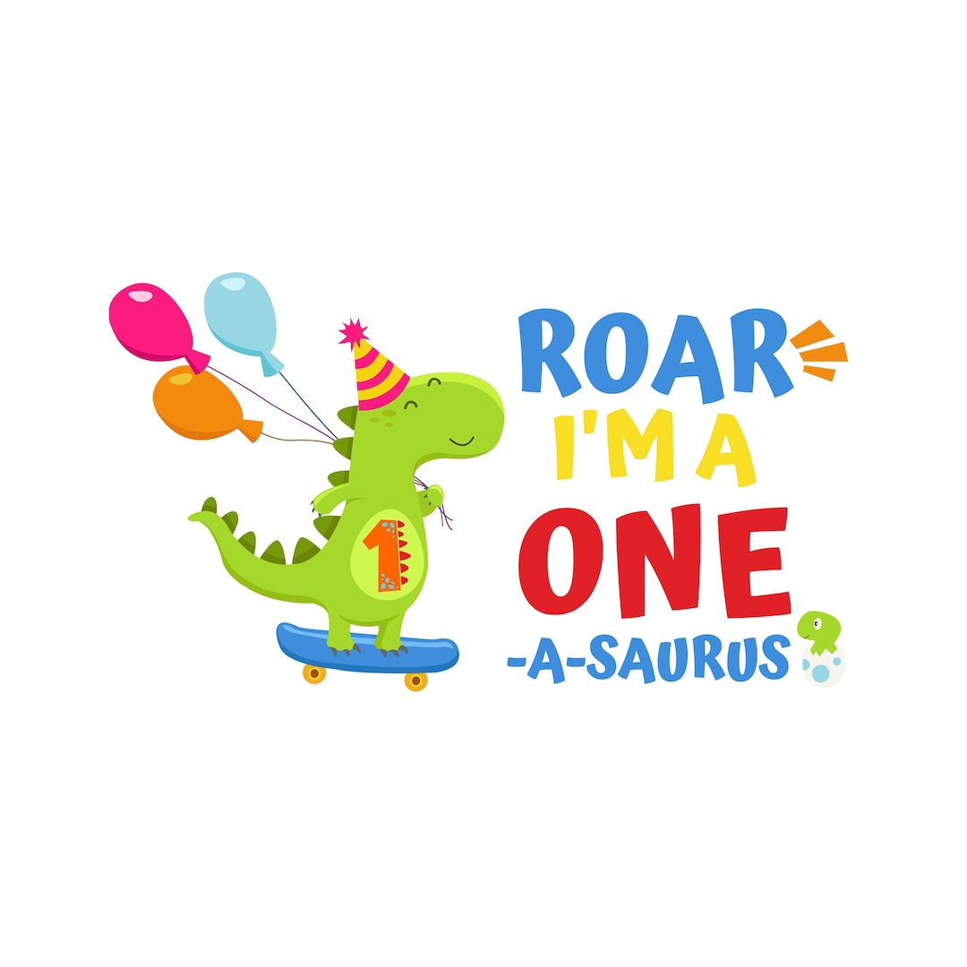 One-a-saurus SVG PNG Dino 1 Svg First 1st Birthday - Etsy