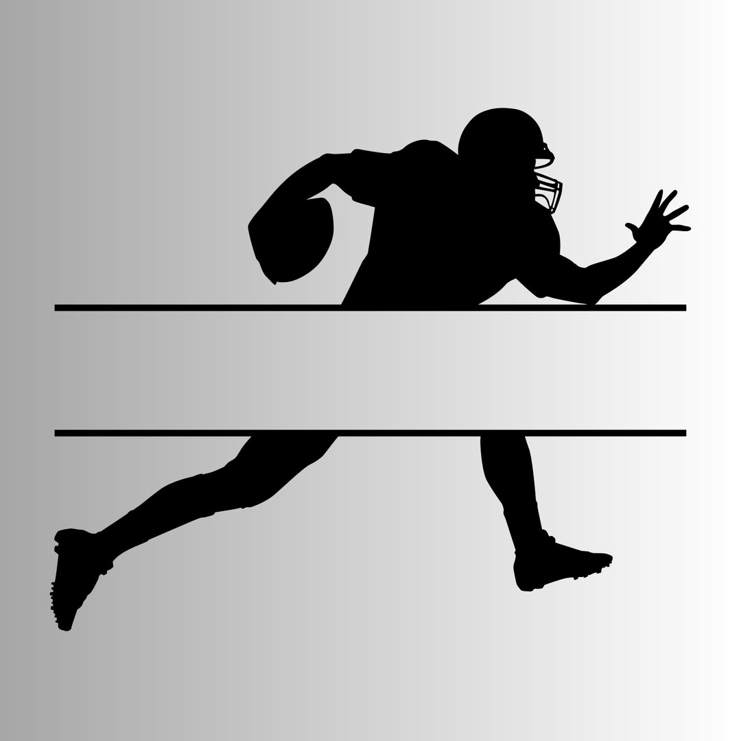 Sports Clipart: Black Outline Split Football Player Name Frame With ...