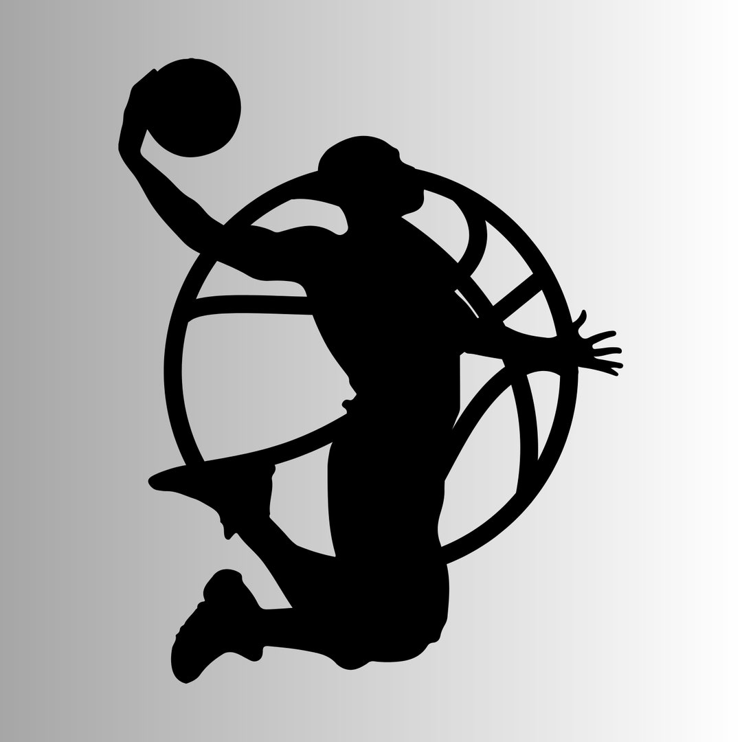 Sports Clipart: Basketball Player Ball Contour Digital - Etsy