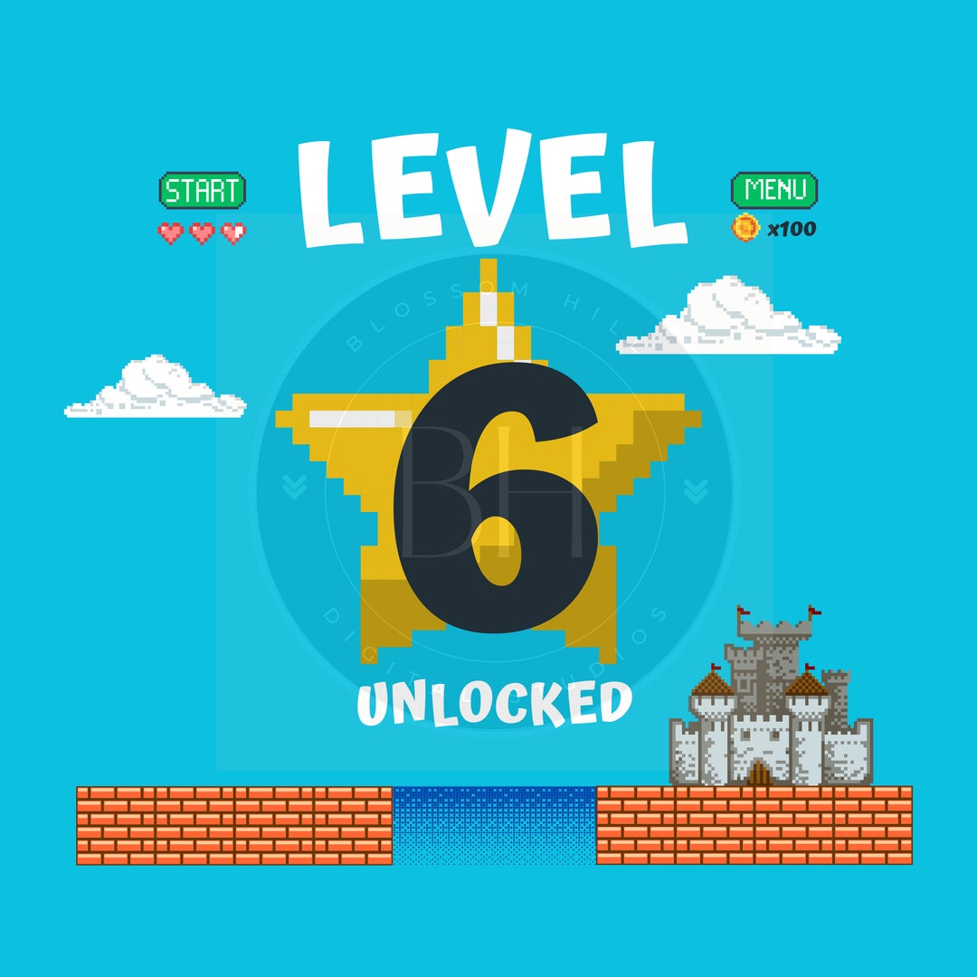 Level 6 Unlocked Birthday Gamer SVG: Kids 6th Birthday (digital Files ...