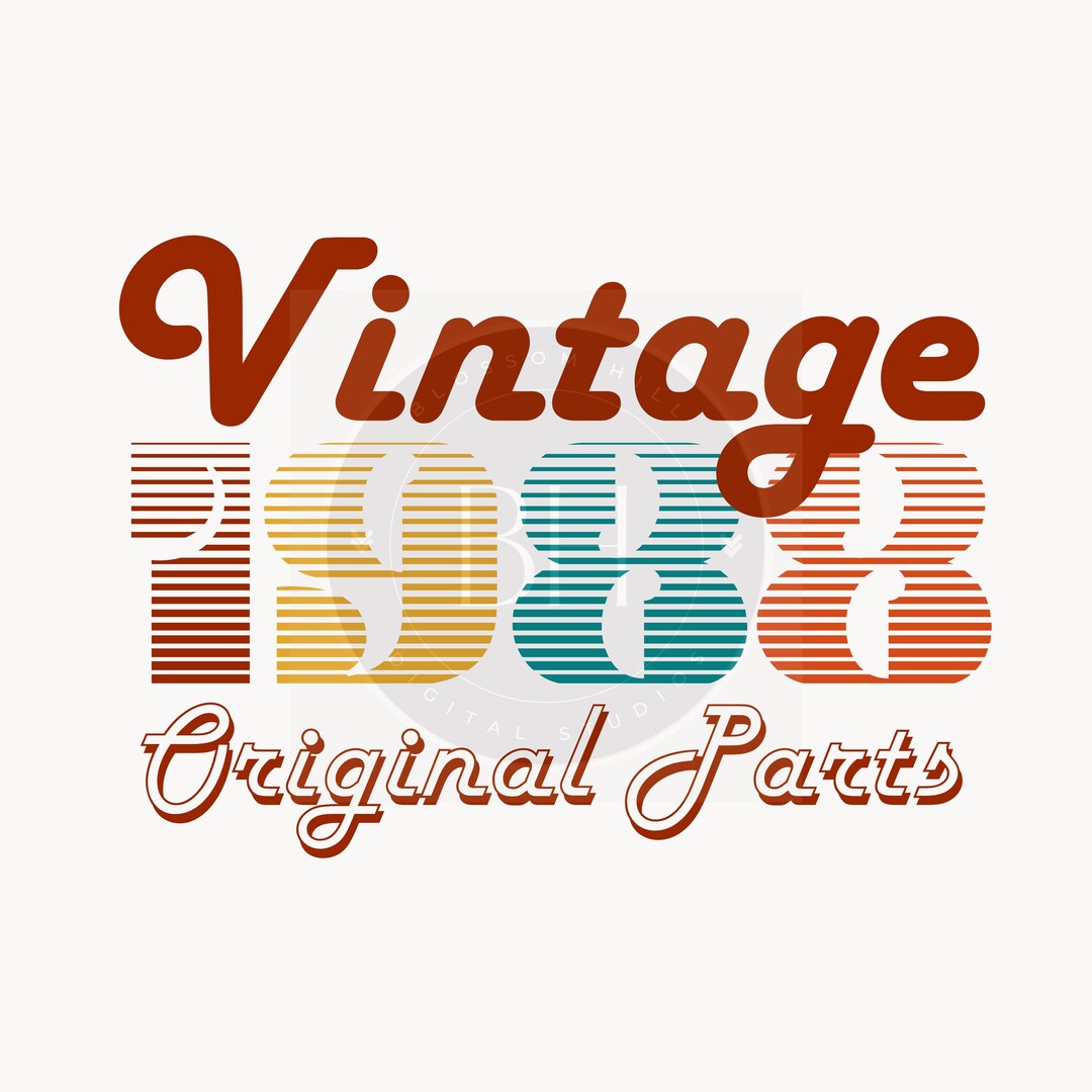 Vintage 1988 Birthday Design: Retro SVG, PNG (digital Download) - Etsy