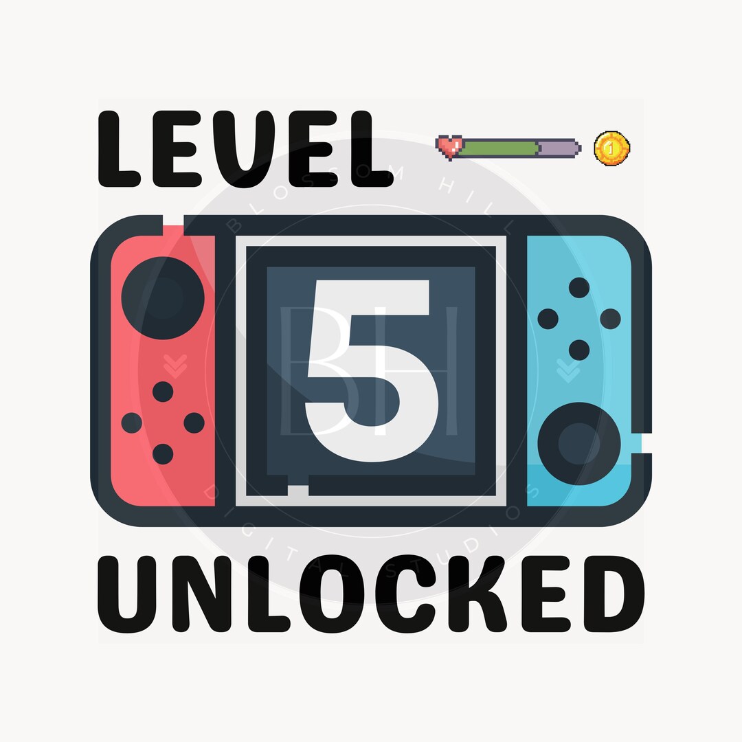 Level 5 Unlocked Birthday SVG, 5th Birthday Gamer Svg, 5 Years Old ...