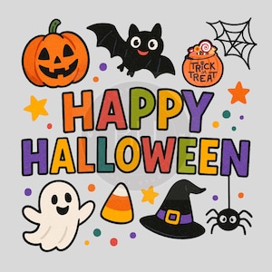 Cute Happy Halloween Digital Download Clipart - Etsy