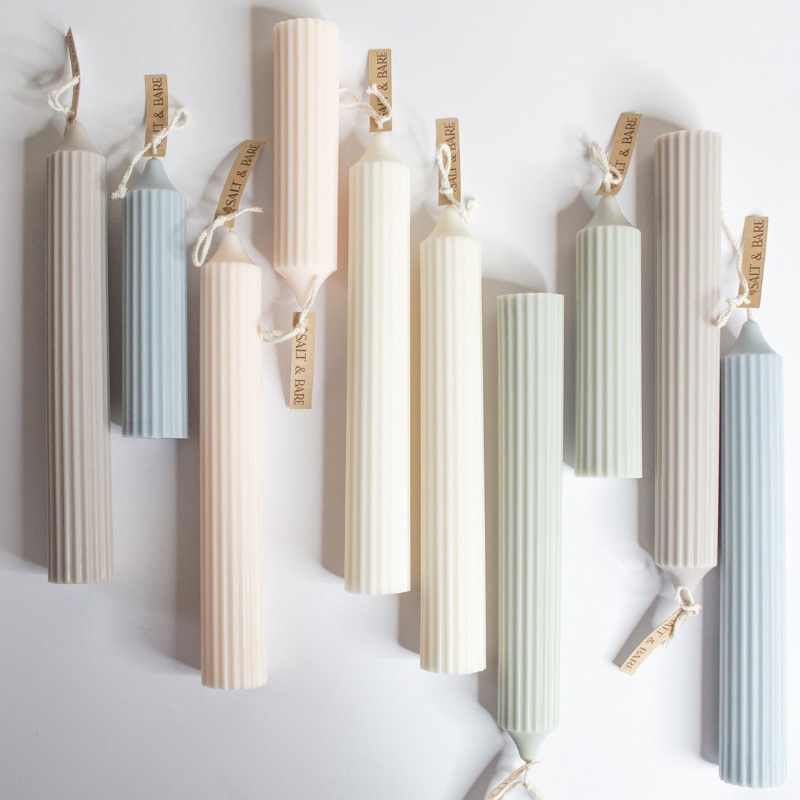 Roman Tall or Short Aesthetic Stick Candle Ripple Stick - Etsy