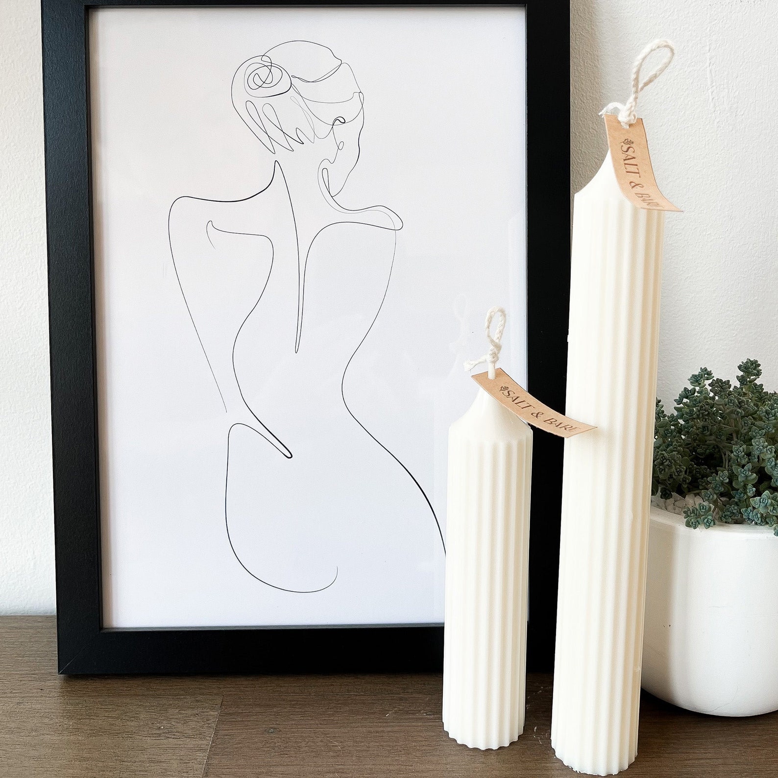 Roman Tall or Short Aesthetic Stick Candle Ripple Stick - Etsy