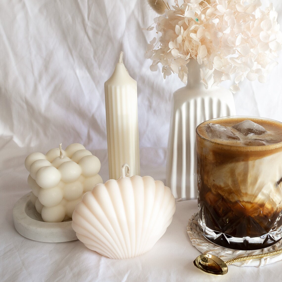 Roman Tall or Short Aesthetic Stick Candle Ripple Stick - Etsy