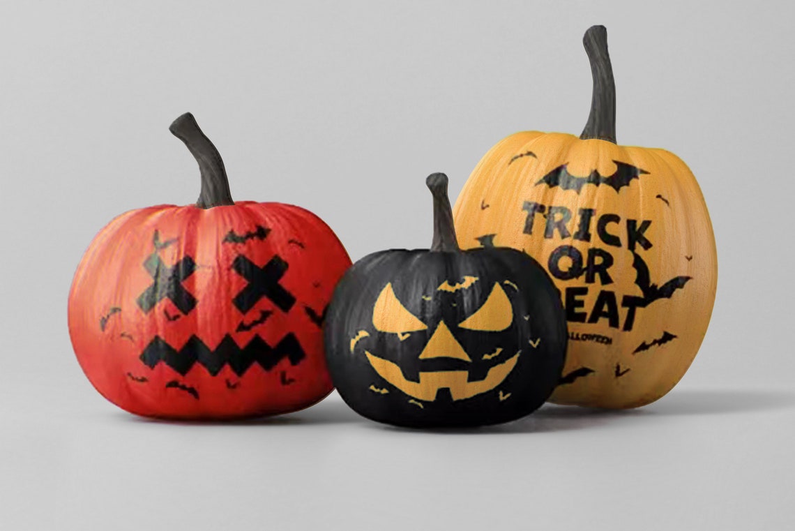 Pumpkin Mockup,3 Pumpkin Combo Decoration,decal Mockup,halloween Mockup ...