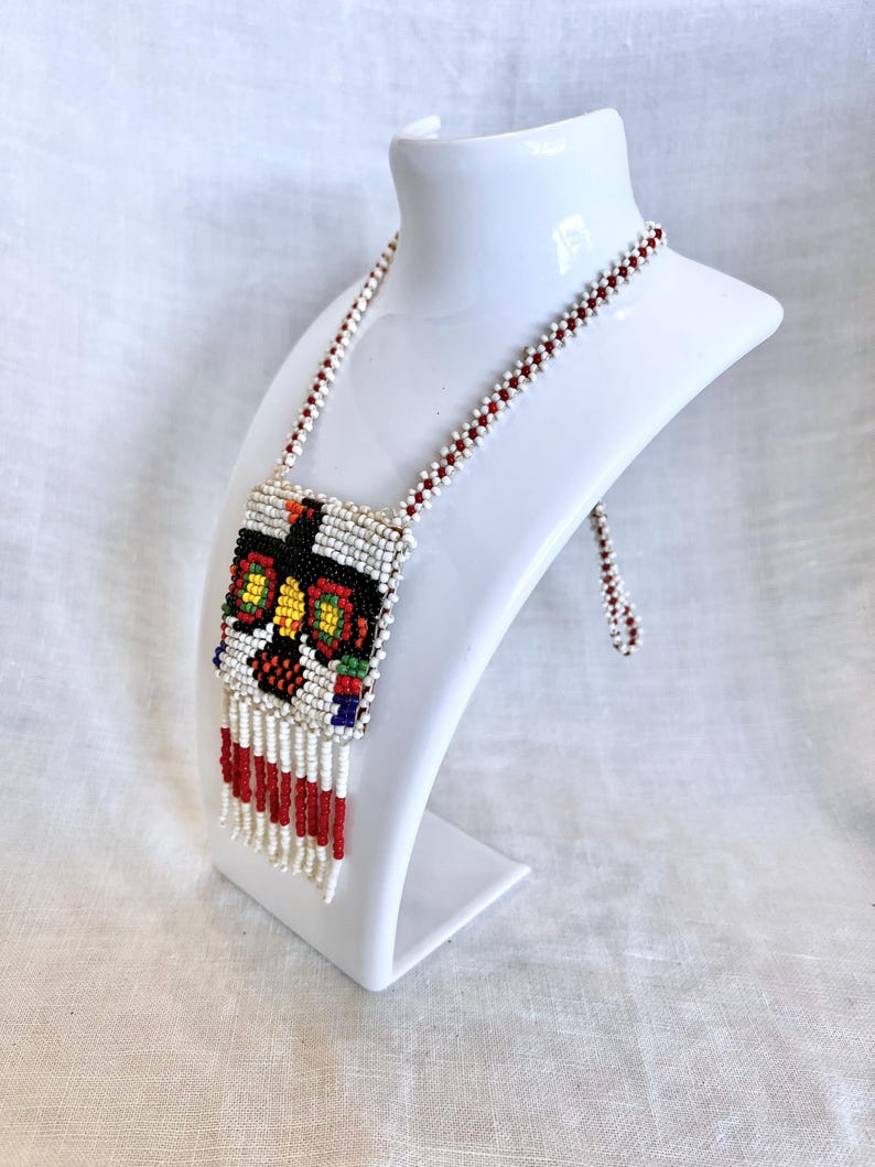 Indigenous Beaded Pouch Necklace - Etsy