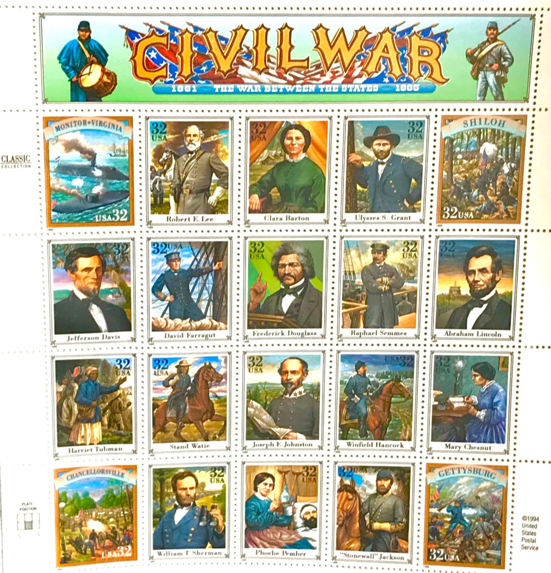 2 Sheets Civil War Collector Stamps - Etsy