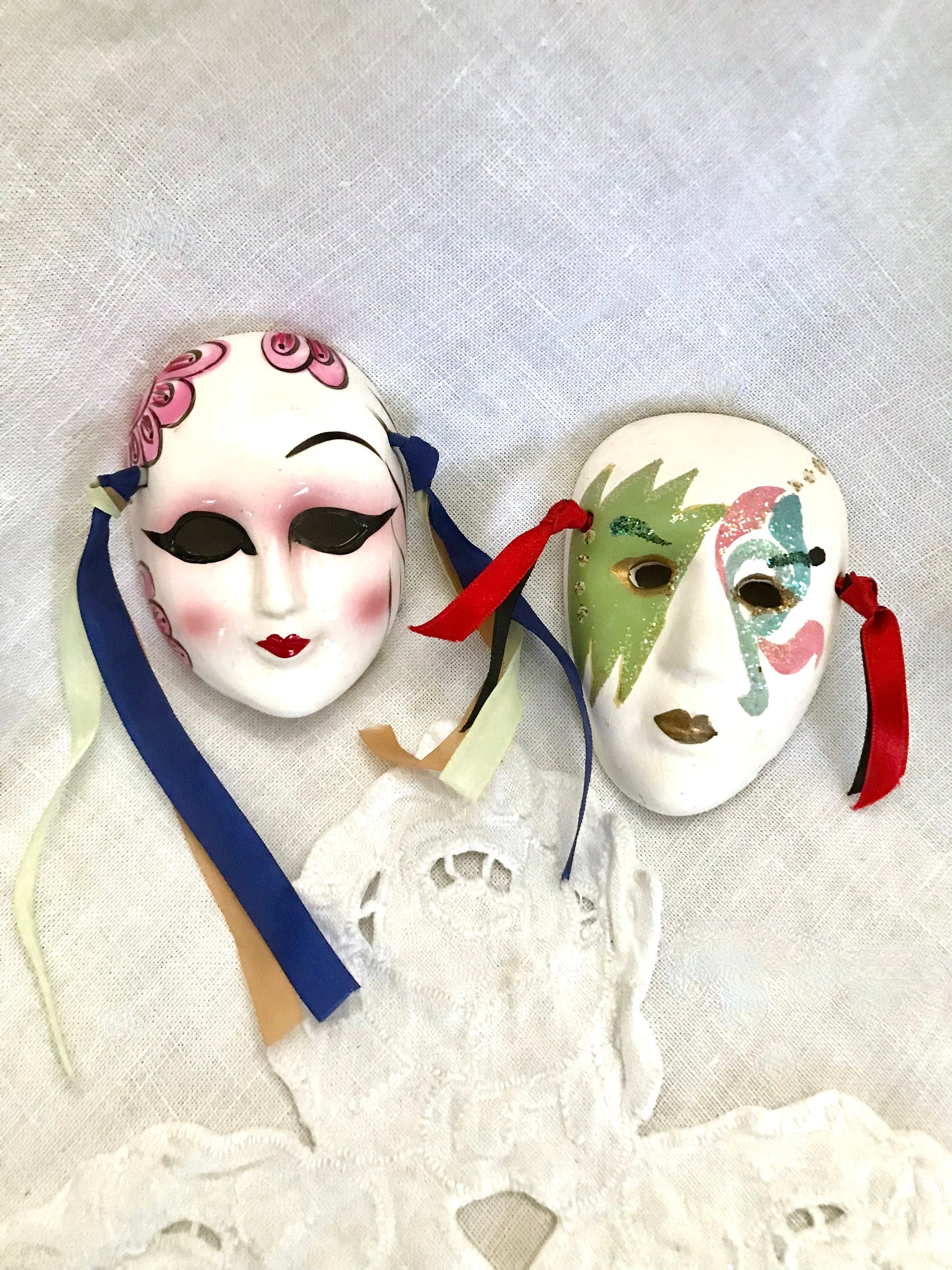 Vintage Mini Ceramic Wall Masks - Etsy