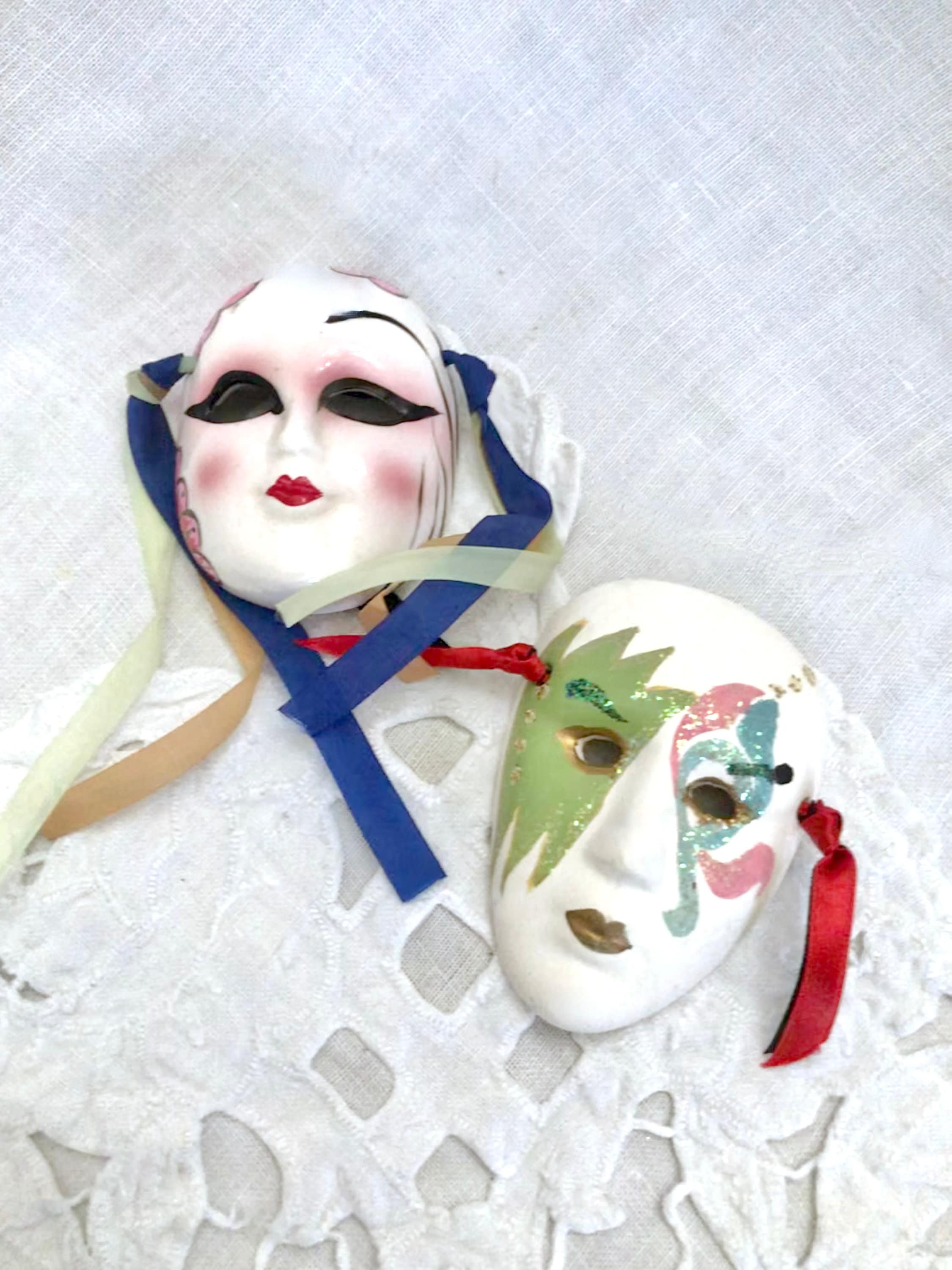 Vintage Mini Ceramic Wall Masks - Etsy