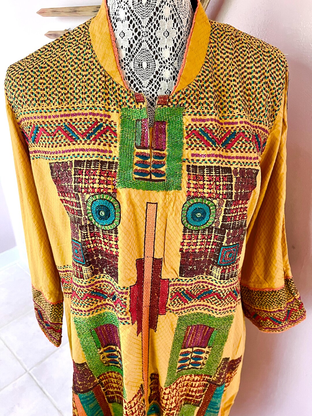 Embroidered Indian Cotton Tunic Dress - Etsy